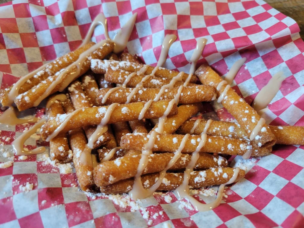 Chocolatey Funnel Cake Fries - TJz Bar & Restaurant - Colton